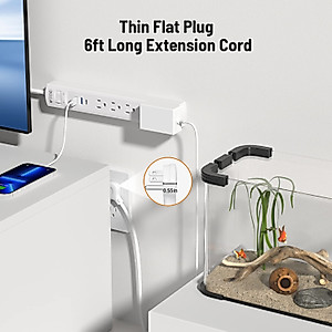 TROND 5 Widely Spaced Outlets with 3 USB Ports(1 USB C)+TROND Bluetooth 5.2 Transmitter Receiver, 2-in-1 Bluetooth Adapter for TV to Airpods or Wireless Headphones, Low Latency