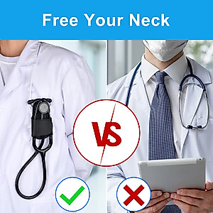 APDTEK Stethoscope Holder with Genuine Leather for Littmann, Most Stethoscope, Stethoscope Holder Hip Clip Holster Accessories for Scrubs for Physicians Students Nurses EMT Right-Hand (Black)