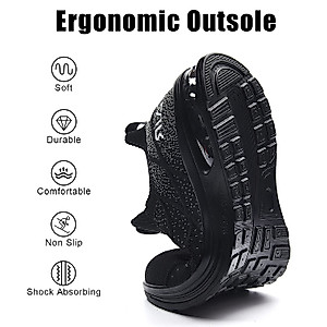 IIV Mens Walking Shoes Air Casual Running Gym Tennis Fashion Sneakers Comfortable Non Slip Black US 10