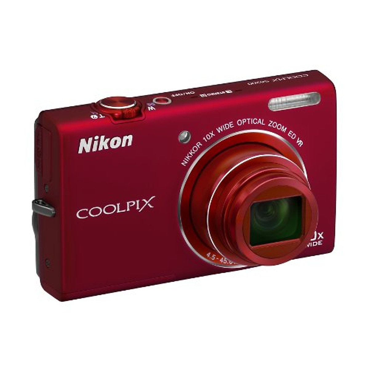 Nikon COOLPIX S6200 16 MP Digital Camera with 10x Optical Zoom NIKKOR ED Glass Lens and HD 720p Video (Red)