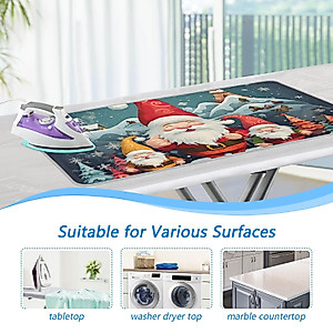GOODOLD Christmas Gnome Ironing Mat Portable Travel Ironing Pad for Washer,Dryer,Table Top, Iron Board Alternative Cover, Large Heat Resistant Ironing Blanket