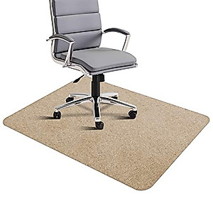 SALLOUS Office Chair Mat, Desk Chair Mat for Hardwood Floors, 0.16" Thick 35"x55" Hard Floor Protector Mat, Indoor Doormat for Entrance, Multi-Purpose Low-Pile Chair Carpet for Home (Beige)