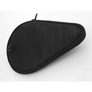 Chalk Factory Natural Leather Vintage Table Tennis Bat Cover (Black)