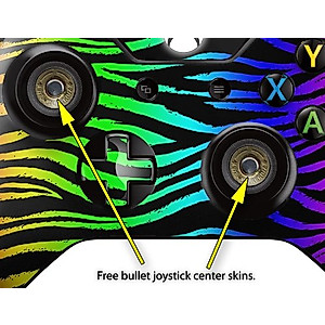 WraptorSkinz Decal Style Vinyl Skin Wrap compatible with XBOX One Original Wireless Controller Rainbow Zebra