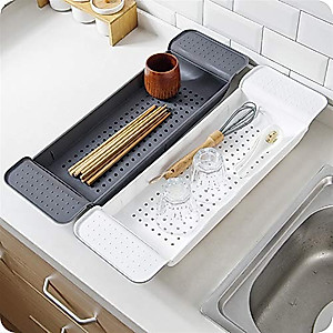 KJGHJ Extendable Bathroom Shelf Bathtub Tray Shower Caddy Bamboo Bath Tub Rack Towel Wine Book Holder Storage Organization Accessories Bathtub Caddy Tray (Color : Black)