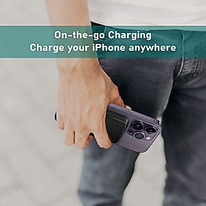 Smtcsl 3 in 1 Wireless Charging Station, Fast Charger Stand Compatible for iPhone/Apple Watch/Airpods, 5000mAh Mag-Safe Battery Pack USB C Power Bank for 15 14 13 12 Series, 20W PD Adapter (Black)