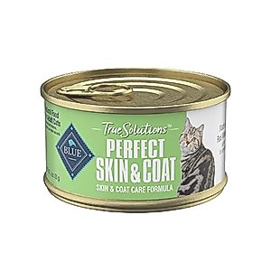 Blue Buffalo True Solutions Adult Wet Cat Food Multi-Pack, Perfect Skin & Coat, Made with Natural Ingredients, Whitefish, 3-oz. Cans (24 Count)