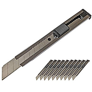 Electriduct Heavy Duty Precision Knife 18mm Blade Metal Utility Knife - Pack of 10 Knives