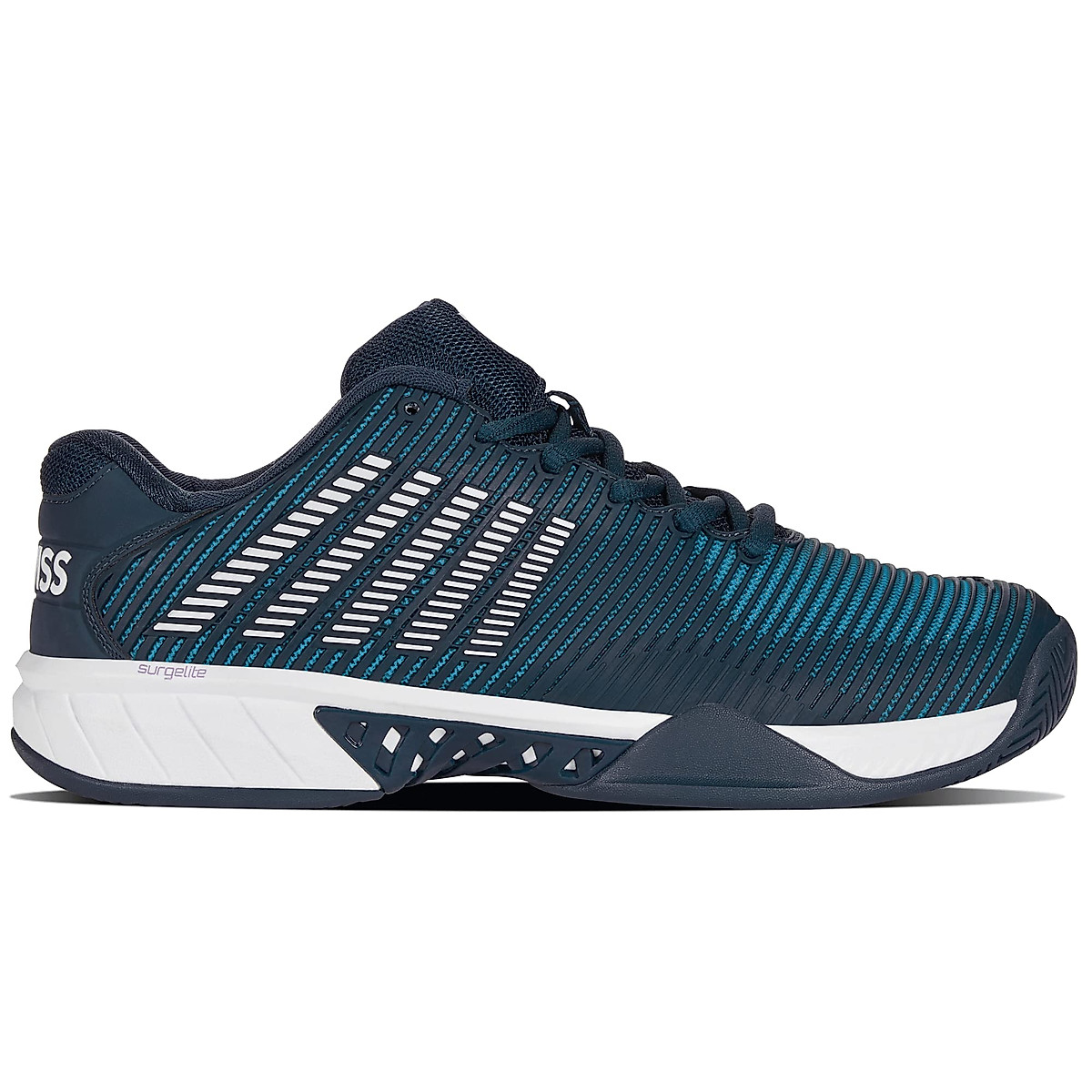 K-Swiss Men's Hypercourt Express 2 Tennis Shoe, Reflecting Pond/Biscay Bay/White, 9 M