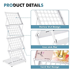 Meticuloso Foldable Magazine Rack Literature Rack Brochure Display Stand for Office Trade Show Exhibitions Retail Store（Whiite）