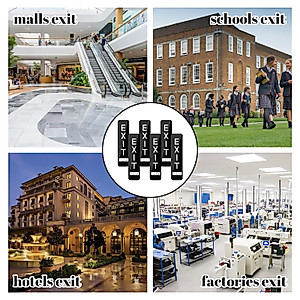 Vertical Exit Sign with Braille - 8x2 inch ADA Compliant Exit Sign with Braille Exit Signs for Business Raised Braille with Adhesive for Indoor Outdoor Public Office Hotel Workplace 6 Pcs