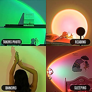 Sunset Lamp - 16 Colors Changing Remote Projector LED Lights - 360 Degree Rotation or Christmas Decorations Photography/Bedroom/Home Decor Sunset Lamps - Sunlight Projector - Sunset Projection Lamp