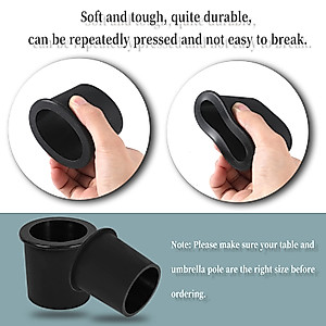 AIEX 2 Pcs Table Umbrella Hole Rings, Umbrella Cone Wedge Silicone Patio Table Umbrella Hole Plug, Soft Terrace Table Umbrella Wedge for Coffee Shop Milk Tea Shop Courtyard (Black)