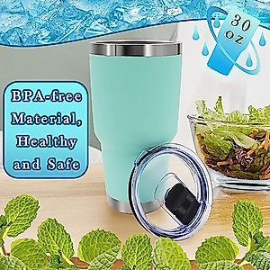 30 oz Tumbler Lid for YETI Rambler Magnetic Slider Lid Splash Resistant Replacement Lid for 30 oz Tumbler, 14 oz Mug and 35 oz Straw Mug, Ozark Trail Old Style RTIC Tumbler, BPA Free (2 Pack)