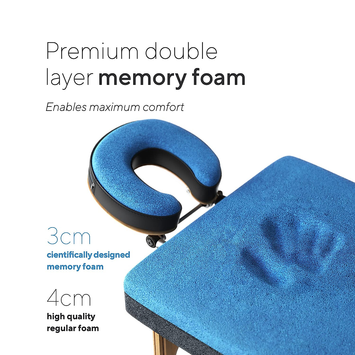 Luxton Premium Memory Foam Massage Table - Rolling Travel Case, Washable Sheets, Thicker & Wider