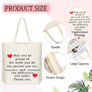 Retirement Gift Canvas Tote Bags Inspirational May You Be Proud of The Work Bag for Women Teacher Nurse Coworker Employee Happy Retirement Appreciation Gift