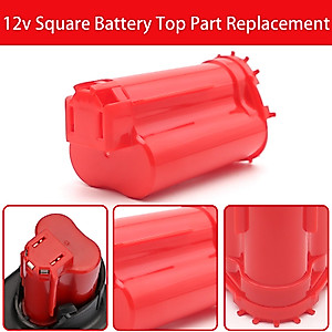 2 Set Battery Case Top Cover Replacement Parts Compatible with Milwaukee M12, Battery Top Plastic Case Replacement for M12 3.0 48-11-2412 48-11-2402 4.0 48-11-2440 6.0 48-11-2460