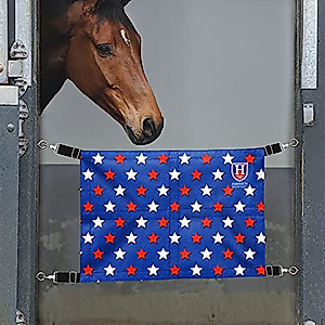 Harrison Howard Horses Stall Guard with Adjustable Straps and Sturdy Spring Hooks Included Aisle Guard for Horses-Longing Stars