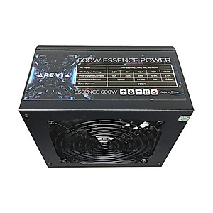Apevia ATX-ES600W Essence 600W ATX Semi-Modular Gaming Power Supply with Auto-Thermally Controlled 120mm Black Fan, 115/230V Switch, All Protections