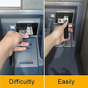 XIANGXING 【Newest Upgraded】 2 Pack Credit Card Puller, Cute Debit Bank Card Grabber for Long Nails ATM Keychain Women with Plastic Clip (Black+Black)