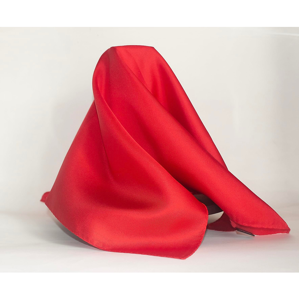 Royal Silk Fine Red 100% Silk Pocket Square for Men Full-Sized 17"x17"