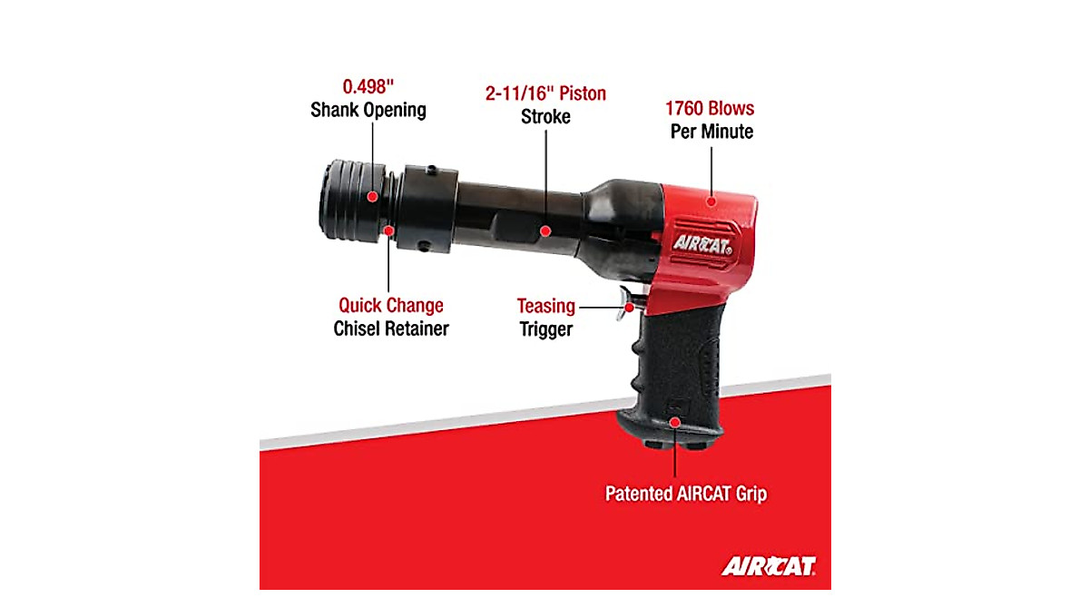 AIRCAT Pneumatic Air Hammer Kit with 4 Chisels | Heavy Duty Power