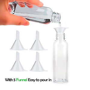 YsesoAi 25Pcs 2 oz Clear Plastic Empty Bottles Travel Containers with Flip Cap for Toiletries Liquids Shampoo Lotion Conditioner (White Cap)