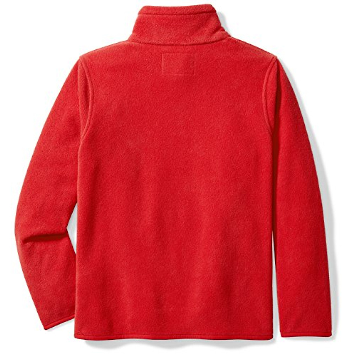 Amazon Essentials Boys' Polar Fleece Full-Zip Mock Jacket, Red, Medium