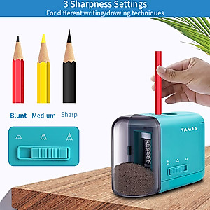AFMAT Electric Pencil Sharpener - Portble Fast Pencil Sharpener for Kids - Dual Power Colored Pencil Sharpener (Plug in or Battery Operated), Ideal for #2 Pencils Colored Pencils, Gift