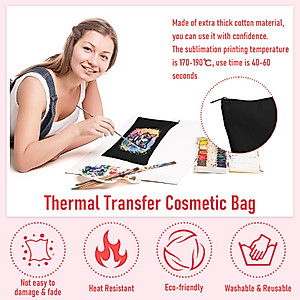 Legigo 12 Pack Blank DIY Craft Bag Canvas Pencil Case Blank Makeup Bags- Black Canvas Pencil Pouch Bulk Canvas Cosmetic Bag Multi-Purpose Travel Toiletry Bag Canvas Zipper Bags (8.3 × 5 Inch)