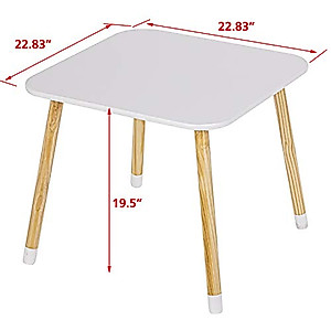 UTEX Kids Table with 4 Chairs Set, Kid Table and Chairs Set for Girls, Toddlers, Boys, 5 Piece Kiddy Table and Chair Set, White