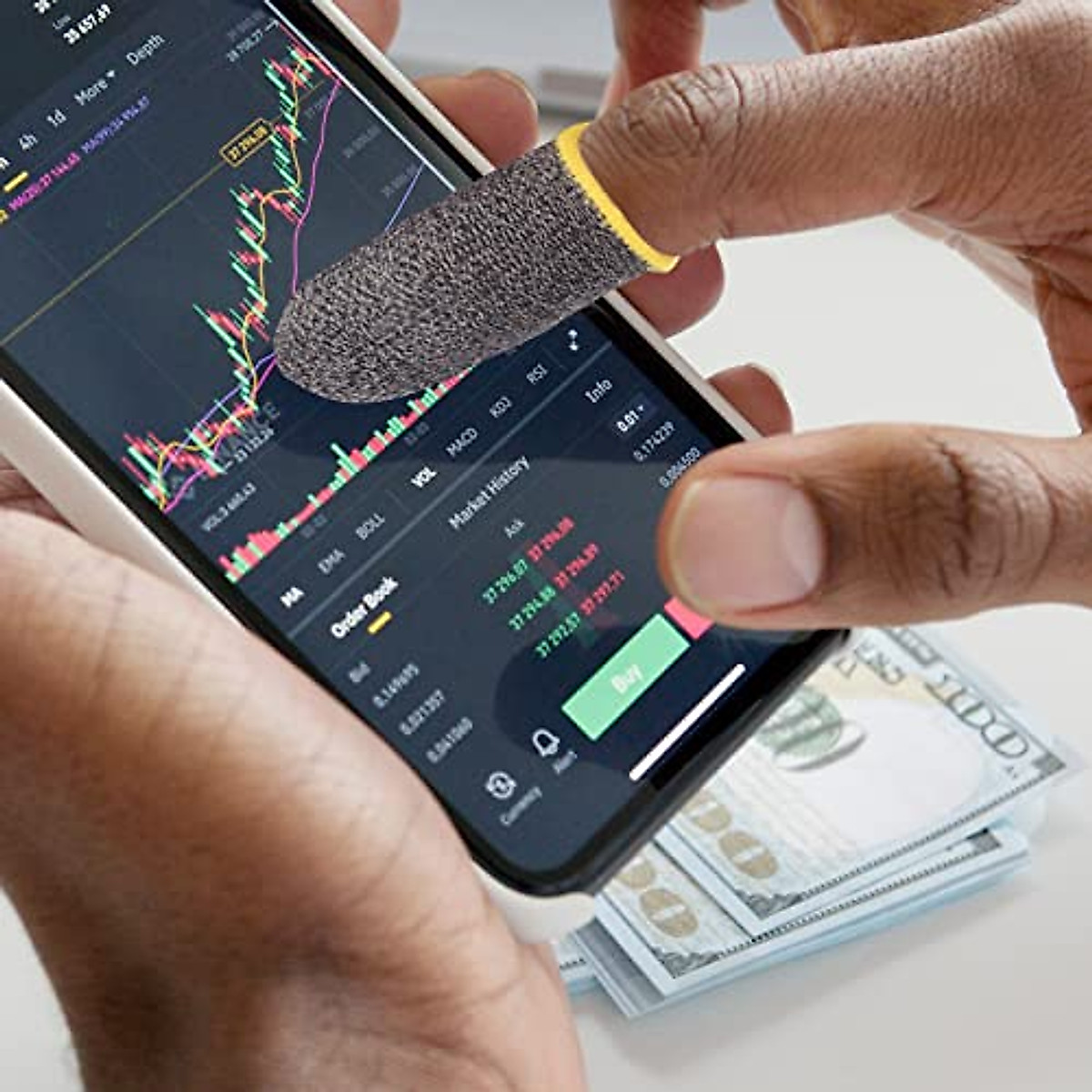 Hemobllo Accessories Finger Sleeve Gaming Finger Sleeve Touchscreen Sleeve: 30pcs Anti- Sweat Breathable Finger Cover for Mobile Phone Games Thumb Sleeves Finger Sleeves