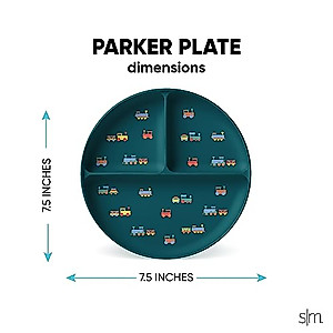 Simple Modern Disney Silicone Plate for Baby and Toddler | Divided and Microwave Safe Plates for Kids | Parker Collection | Princess Rainbows
