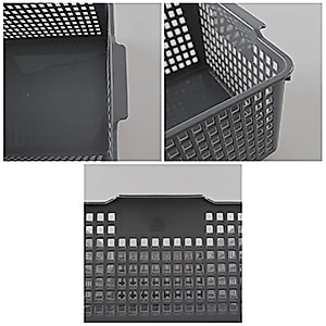 CadineUS Plastic Organizing Baskets, Large Open Storage Bins Set of 3