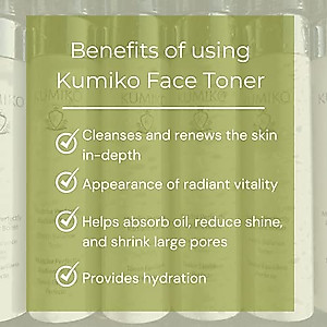 KUMIKO Ultimate Matcha Skin Care: Radiant Boost Face Toner Fresh Balance - Purifying & Refreshing Glow Essence - Hydrate, Balance, Replenish Skin - 7.84 oz - Soothe and Revitalize Your Skin