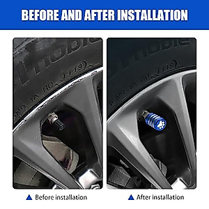 Hawyet 5 PCS Tire Valve Stem Caps, Dog Paw Tire Covers, Aluminum Alloy Car Anti-dust Caps, Universal for Most Cars (Blue)