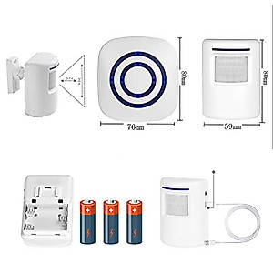Door Alarm, Motion Sensor Alarm, Infrared Alarms Wireless, Home Security Sensors with Detect Alert 5 Sensor and 2 Receiver -38 Chime Tunes - LED Indicators