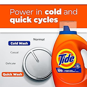 Tide Laundry Detergent Liquid, Original Scent, HE Compatible, 100 Loads, 132 fl oz, Tide Laundry Detergent, Liquid Laundry Detergent