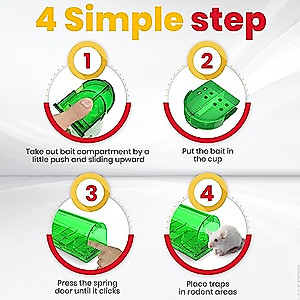 Utopia Home Humane Mouse Traps Indoor for Home (Pack of 2) - Green Reusable Mice Traps for House Indoor - Pet Safe Mouse Trap Easy to Set, Quick, Effective, & Safe Rodent Trap