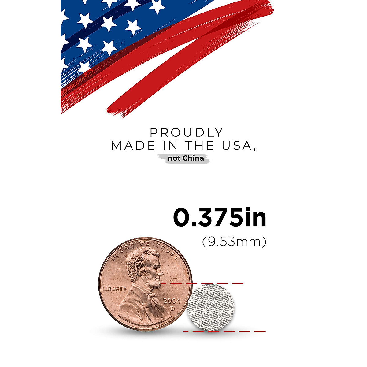 Made in The USA - 50 3/8 Inch (.375") 304 Stainless Steel Premium Pipe Screen Filters