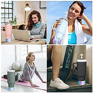 6PCS for Stanley Cup Accessory, Silicone Spill Proof Stopper Set for Stanley 40 oz Tumbler with Handle 30 oz Including H2.0, 3 Straw Covers, 1 Spill Stopper, 1 Leak Stopper and 1 Cup Boot