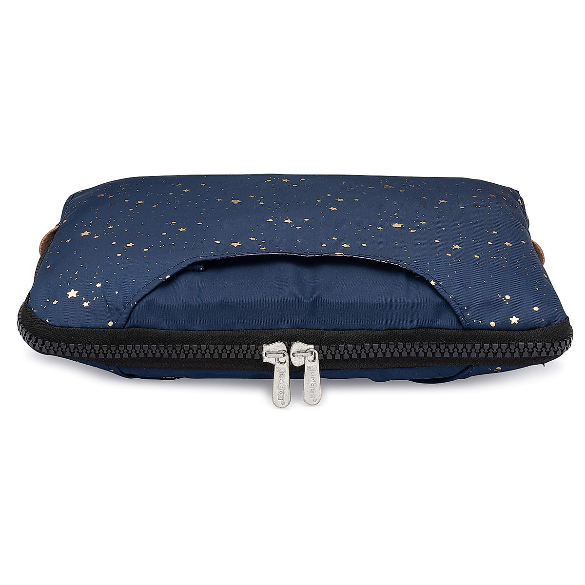 Yumbox Poche (Midnight Blue with Gold Stars) Slim Design Insulated Lunch Bags for Women, EVA Lined Sleeve with tuck away Handles, Exterior Pockets. Fits all Bento Boxes. School, work, travel