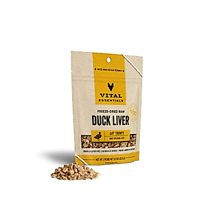 Vital Essentials Freeze Dried Raw Single Ingredient Cat Treats, Duck Liver, 0.9 oz