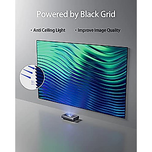 CASIRIS Ambient Light Rejecting ALR Projector Screen 100 inch, Ultra HD Fixed Frame Movie Screen for Ultra Short Throw Projector, Edge Free Projector Screen, 16:9 Aspect Ratio