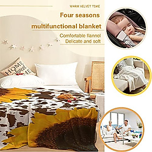 Sunflower Blanket Soft Warm Throw Blanket for Kids Adults Gift,Lightweight Cozy Luxury Flannel Blankets for Couch Bed Sofa 50"x40"