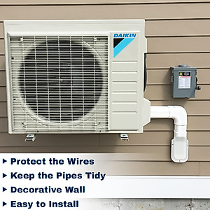 Jitnetiy PVC Line Cover Kit Tubing Cover Accessories for Air Conditioners (Entry Wall Cover)