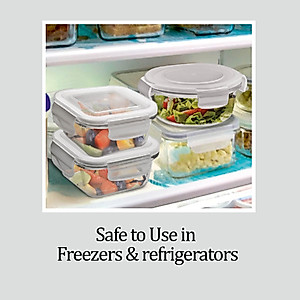 Treo By Milton Hi Borosilicate Clip Fresh Square Container, Set of 2, 800 ml Each, Transparent | Air Tight | Microwave Safe | Oven Safe | Refrigerator Safe | BPA Free | Stackable | Dishwasher Safe