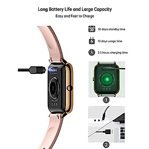 Popglory Smart Watch, Smartwatch with Blood Pressure, Blood Oxygen Monitor, Fitness Tracker with Heart Rate Monitor, Full Touch Fitness Watch for Android & iOS for Men Women