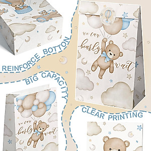 Outego 24 Teddy Bear Party Favor Bags Brown Bear Balloon Baby Shower Goodie Bags Balloon Bear Theme Baby Shower Bags Teddy Bear Baby Shower Decoration