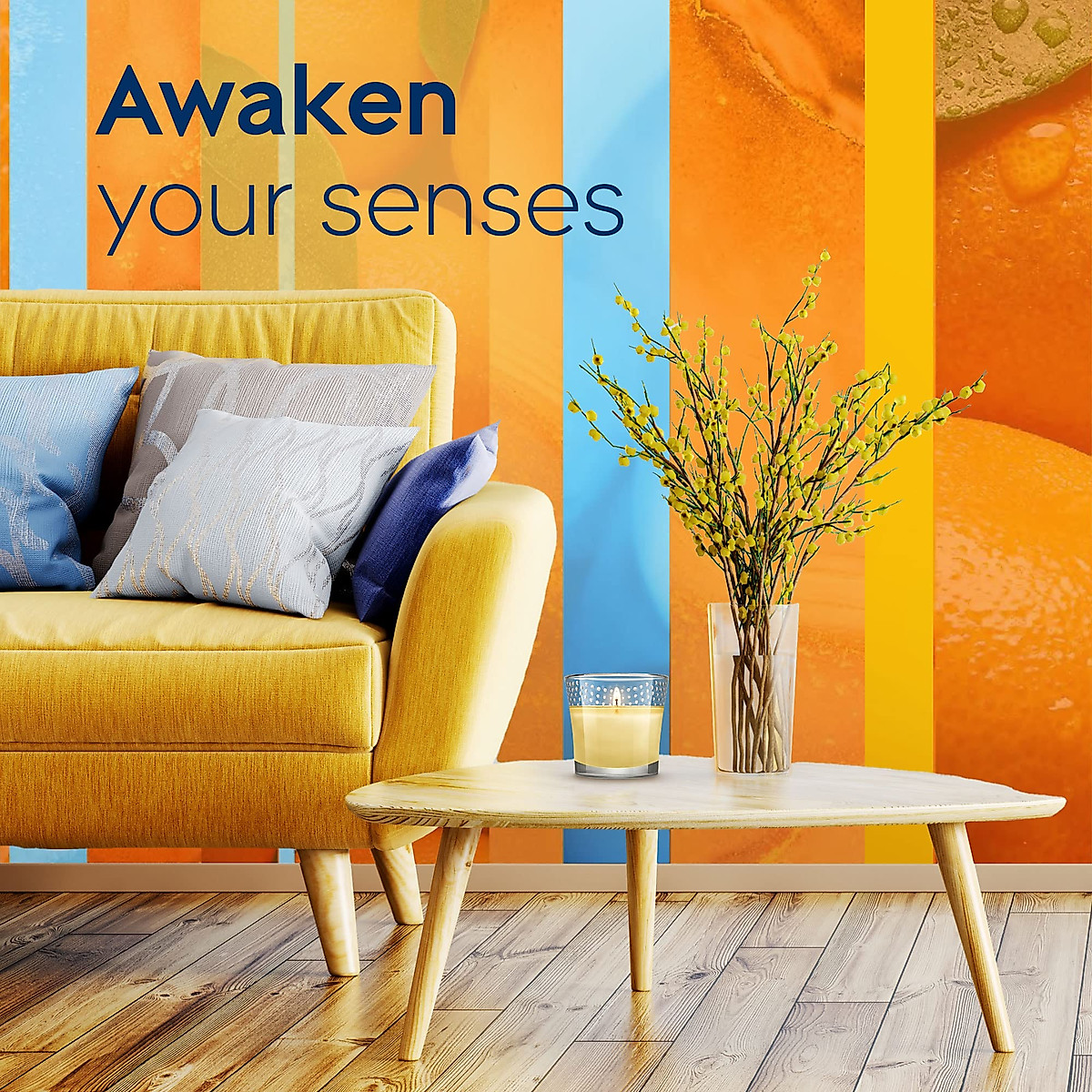 Glade Candle Jar, Air Freshener, Coastal Sunshine Citrus, 3.4 oz, 2 Count